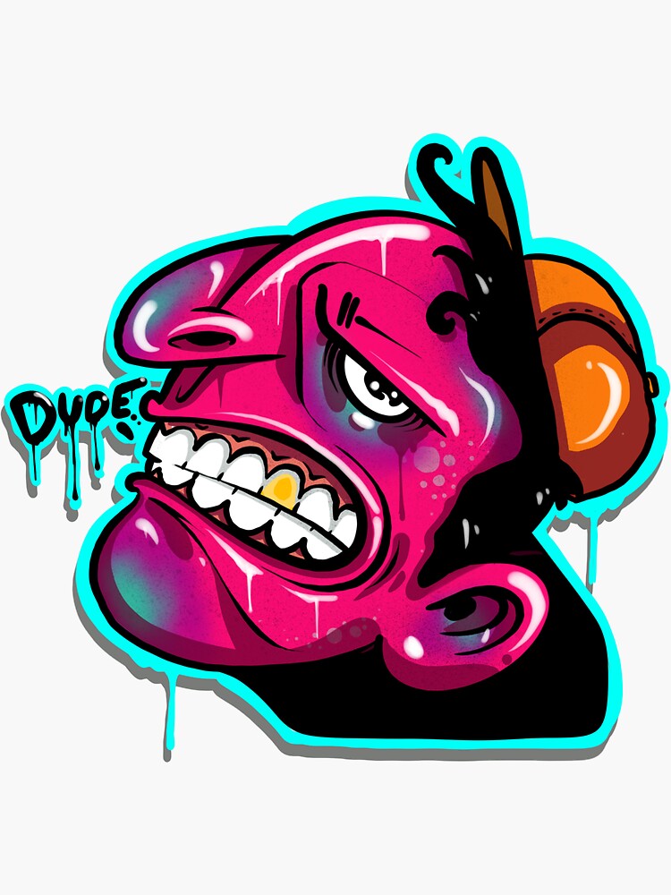 "Graffiti Head" Sticker for Sale by Graffitidesign | Redbubble