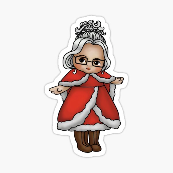 "White Mrs. Claus " Sticker for Sale by Nevermind-artss | Redbubble