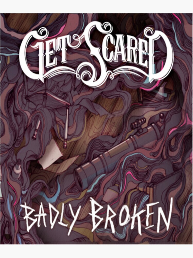 "Get Scared Band " Sticker for Sale by cyberdesigntime | Redbubble