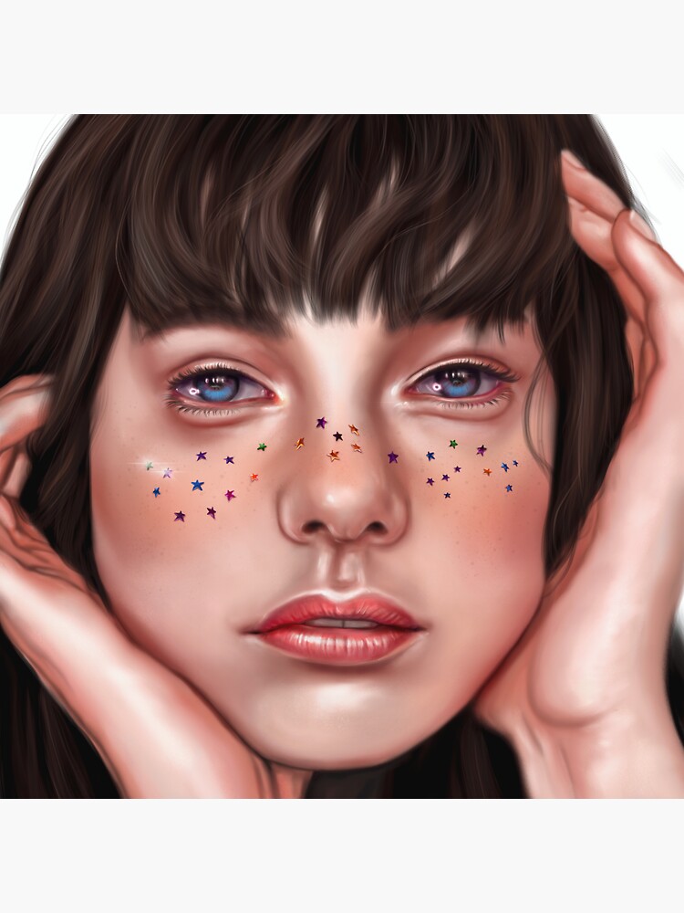 "stars and cheeks" Sticker for Sale by shebagcogle | Redbubble
