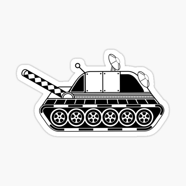 "Black and White Patterned Cartoon Tank (Variant 3)" Sticker for Sale ...