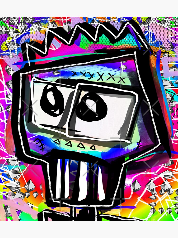 "Colorful Cool skeleton neo-expressionism hypermodern " Sticker for ...