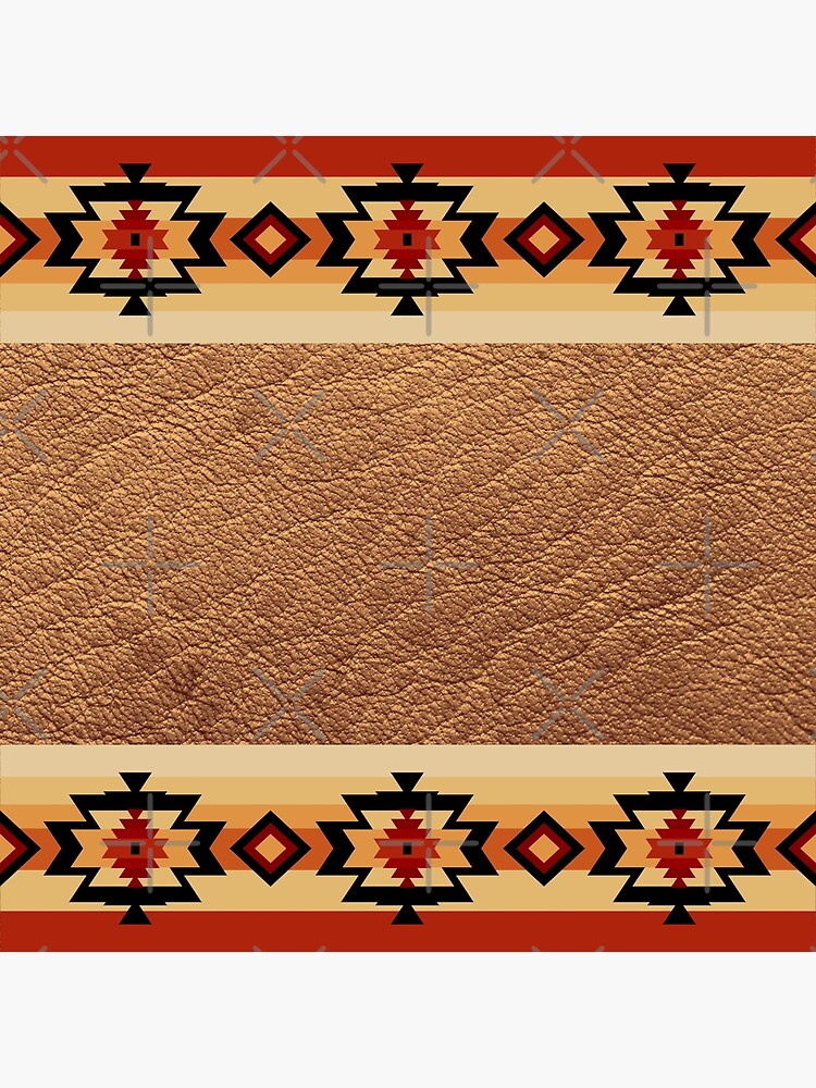"Western Tribal Native American Symbol With Faux Leather" Poster for ...