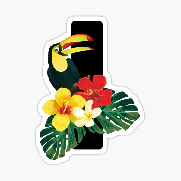 "tropical monogram letter i" Sticker for Sale by Cuorecreativo | Redbubble