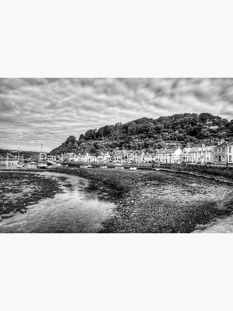 "Fishguard Lower Town Harbour, Black And White" Sticker for Sale by ...