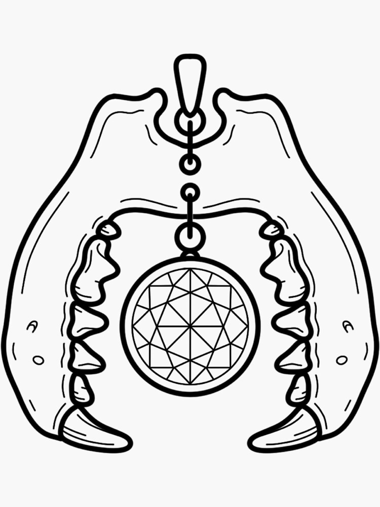 "Small Jawbone with Jewel" Sticker for Sale by TheBeltaneBee | Redbubble