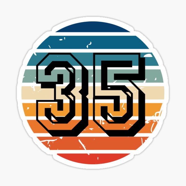 "Number 35 Vintage Retro Sport Sunset Birthday Squad Racing Numbers ...