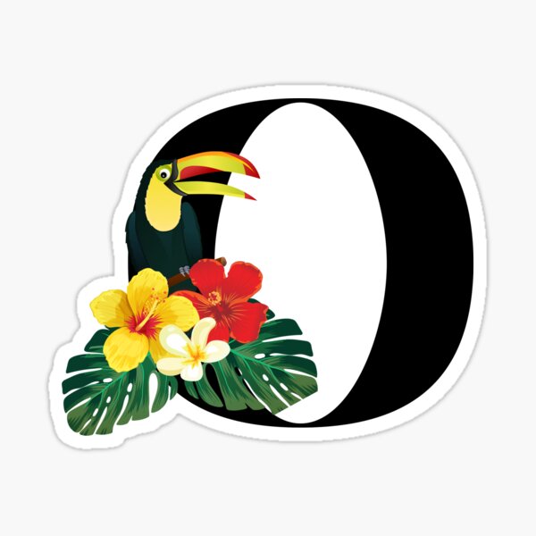 "tropical monogram letter o" Sticker for Sale by Cuorecreativo | Redbubble