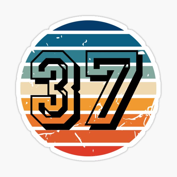 "Number 37 Vintage Retro Sport Sunset Birthday Squad Racing Numbers ...