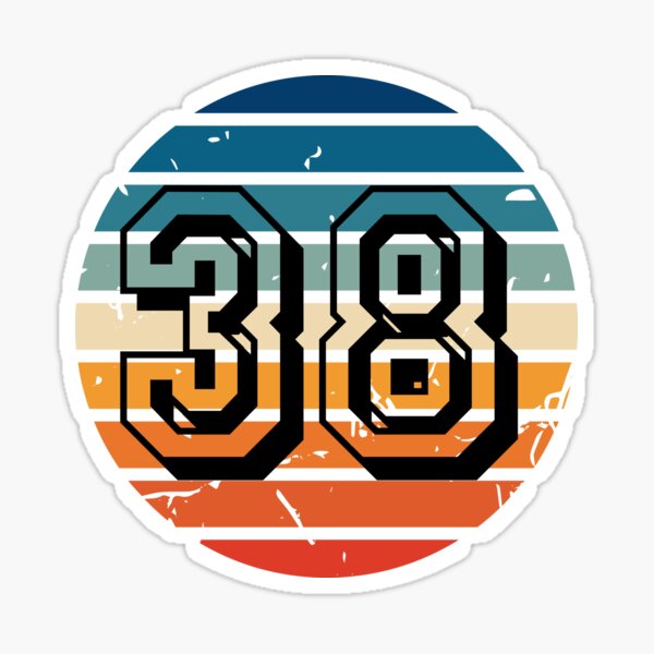 "Number 38 Vintage Retro Sport Sunset Birthday Squad Racing Numbers ...