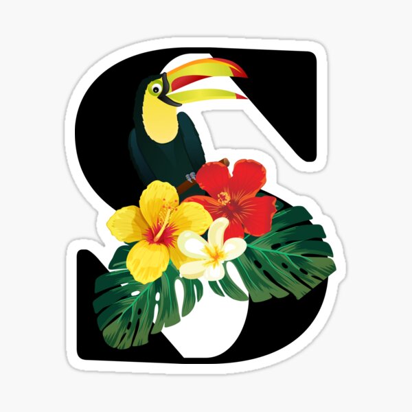 "tropical monogram letter s" Sticker for Sale by Cuorecreativo | Redbubble