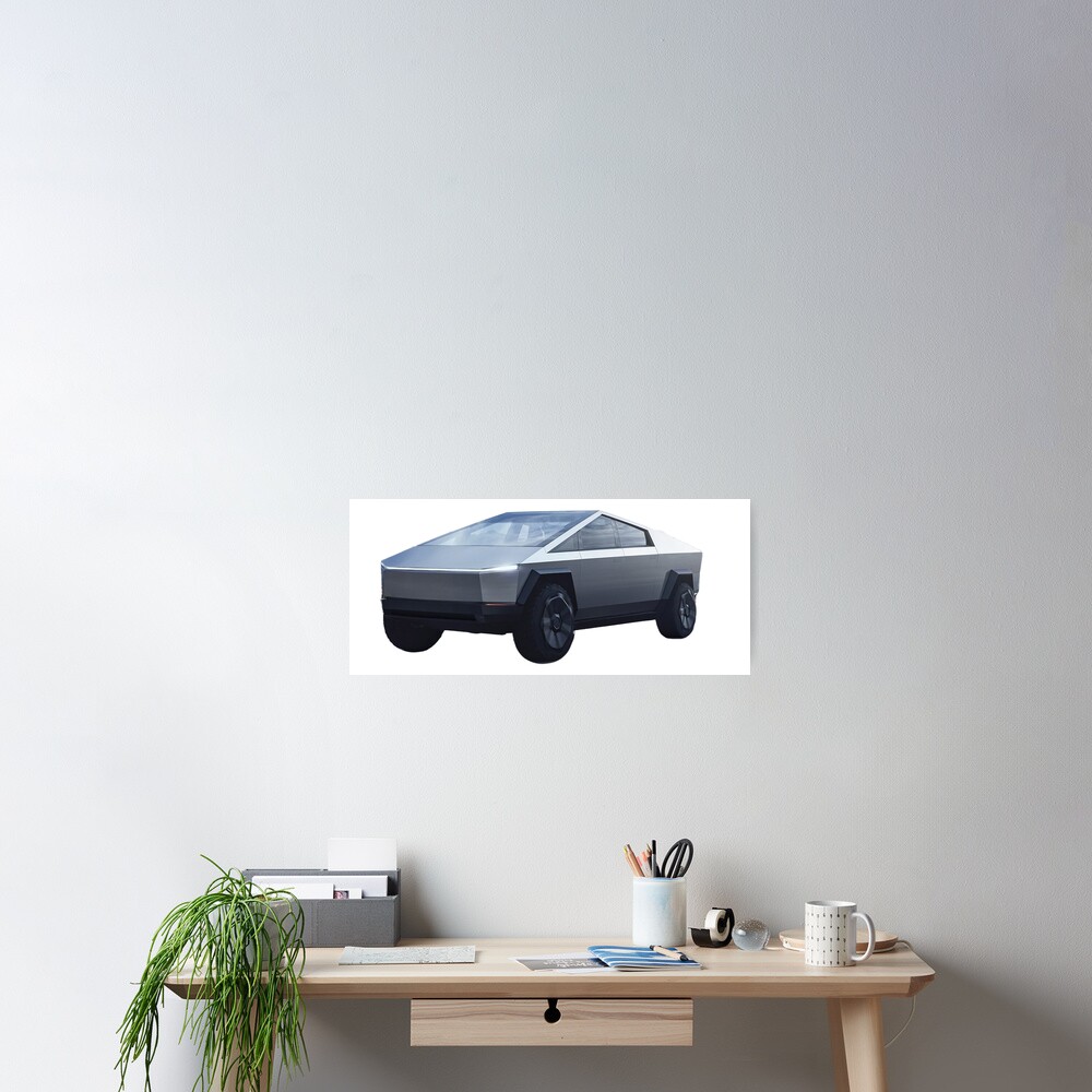 "Tesla cutout Cybertruck" Poster for Sale by TeslaMotion | Redbubble