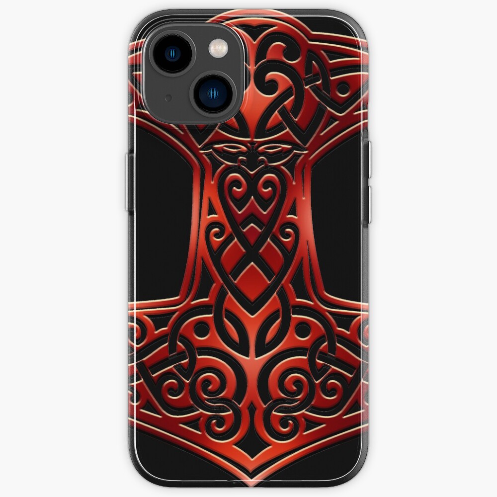 "Mjölnir Thor's Hammer - Nordic Knotwork Viking Mythology" iPhone Case ...