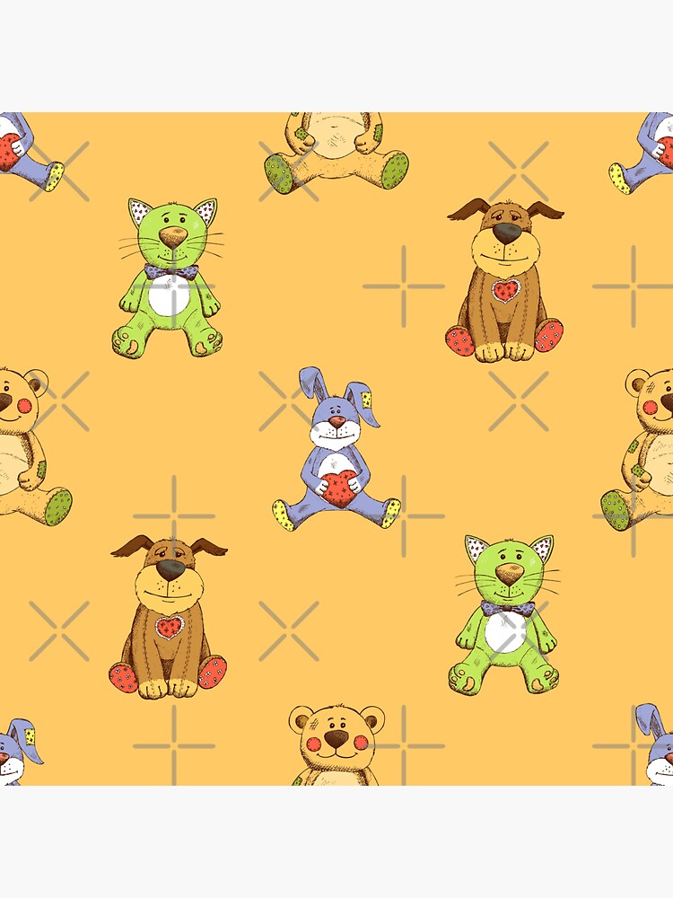 "Cat Dog Rabbit Background Pattern Puppy Kitten Bunny" Sticker for Sale ...