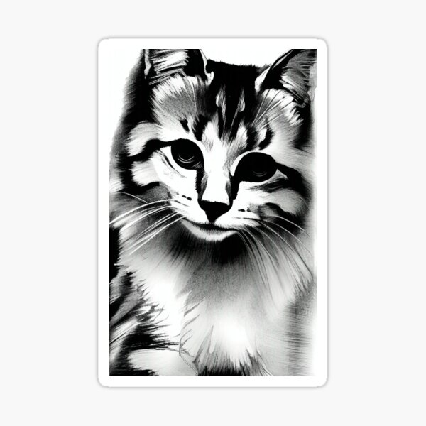 "Cat | Artificial Inteligence Generated Art" Sticker for Sale by ...