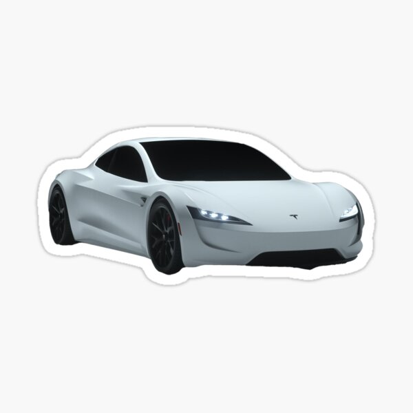 "Tesla Cutout Roadster White" Sticker for Sale by TeslaMotion | Redbubble