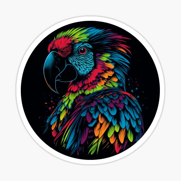 "Colorful Macaw " Sticker for Sale by Soda-Pop-Art-87 | Redbubble