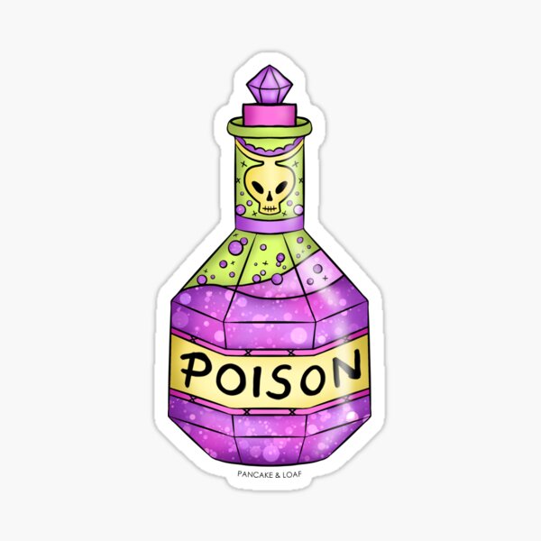 "Glittery Purple and Green Poison Potion Bottle" Sticker for Sale by ...
