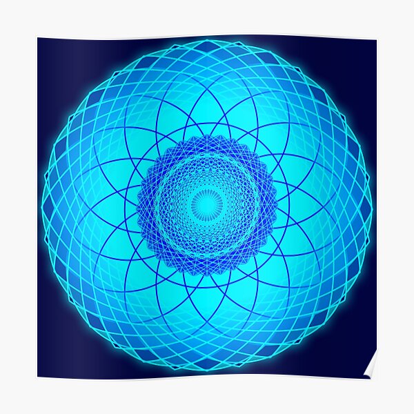 "32 Petal Eternal Lotus and Krystal Spiral Tree of Life Grid" Poster ...