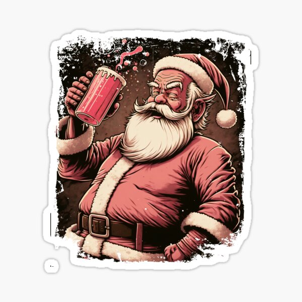 "santa claus in pink" Sticker for Sale by flowinglobe | Redbubble