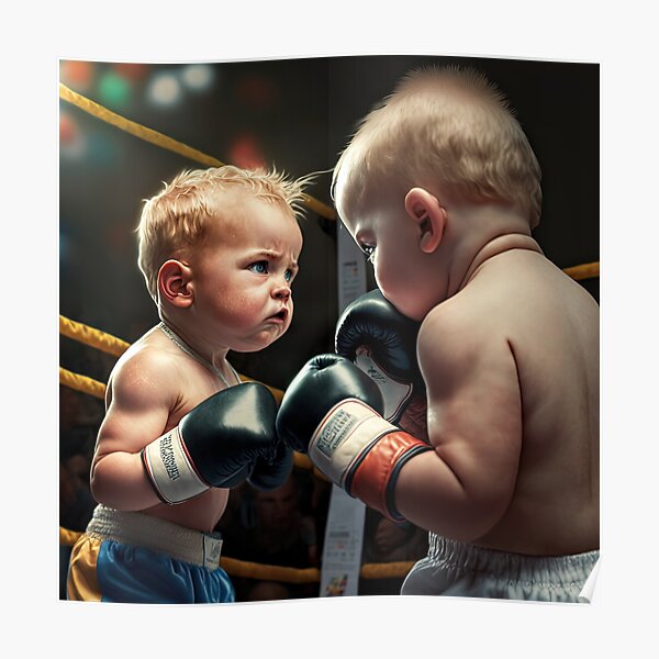 "Babies Boxing - Toddler Fight League - Funny Digital Painting - AI ...