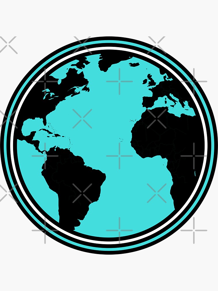 "Blue, Black and White Planet Earth" Sticker for Sale by MOULEOFFICIAL ...