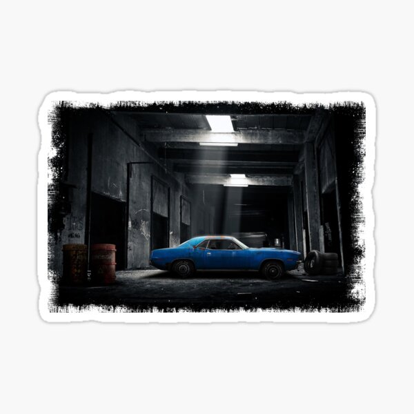 "Blue Muscle Car" Sticker for Sale by DanDesignn | Redbubble