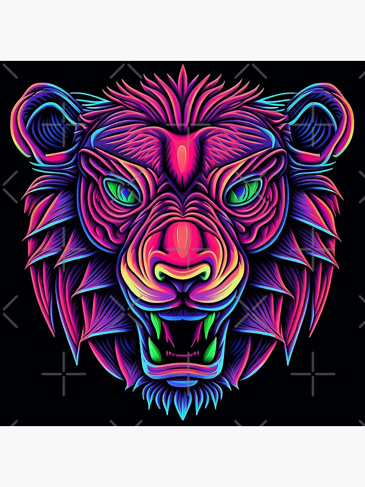 "Geometric Pink Neon Lion" Poster for Sale by Soda-Pop-Art-87 | Redbubble
