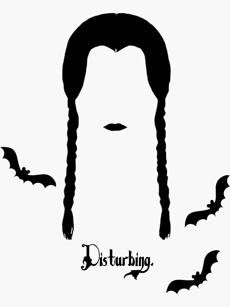"Wensday Addams - Disturbing." Sticker for Sale by CelebrityLab | Redbubble
