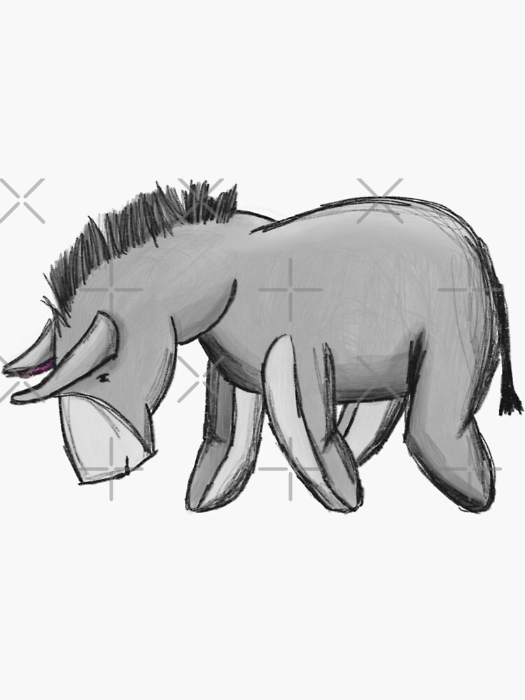 "Eeyore " Sticker for Sale by Megan Yip | Redbubble