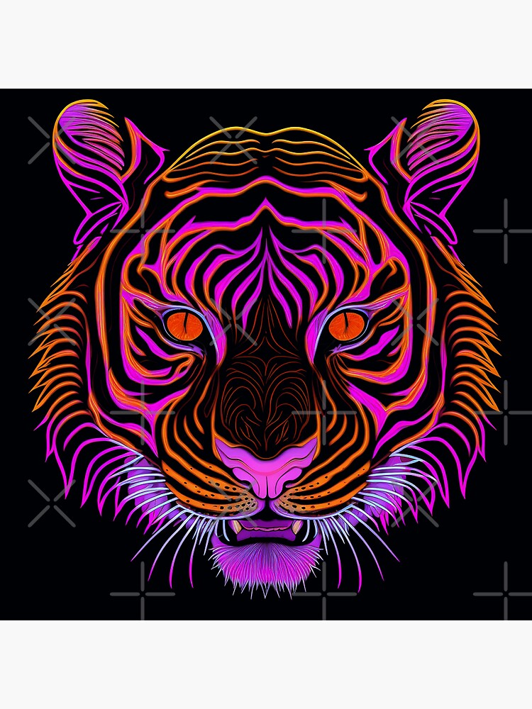 "Hot Pink Neon Tiger" Sticker for Sale by Soda-Pop-Art-87 | Redbubble