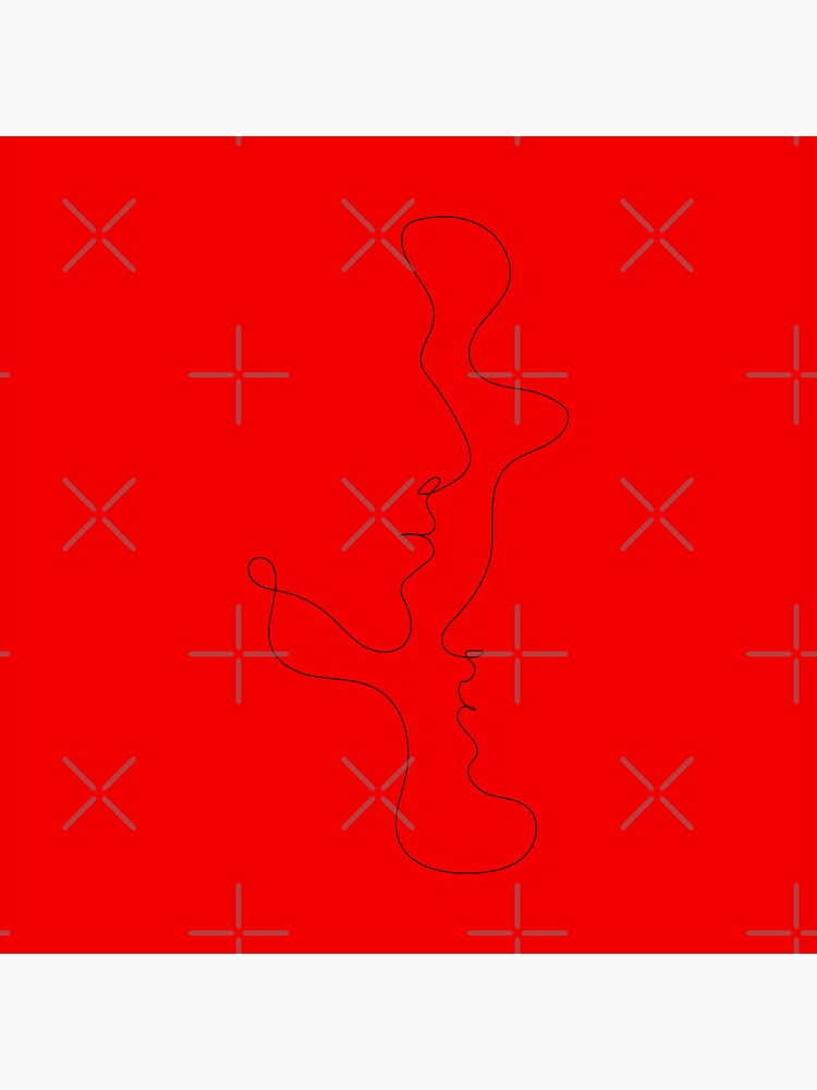 "Kiss Love Abstract Line Art" Sticker for Sale by DanDesignn | Redbubble