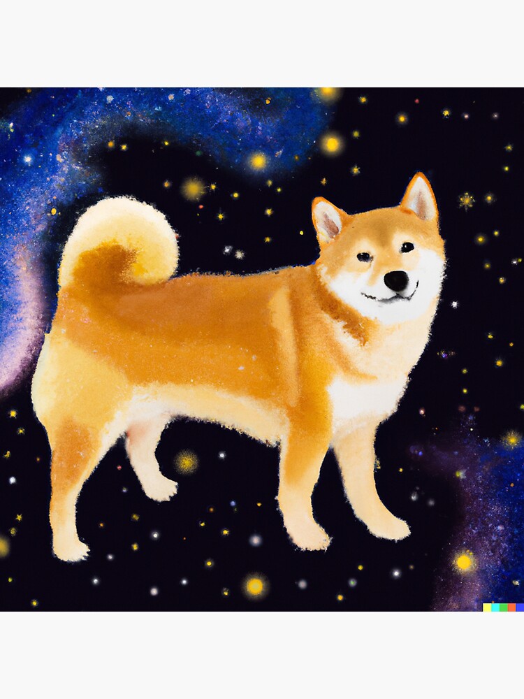 "Shiba Inu in Starry Night" Sticker for Sale by joshandlny | Redbubble