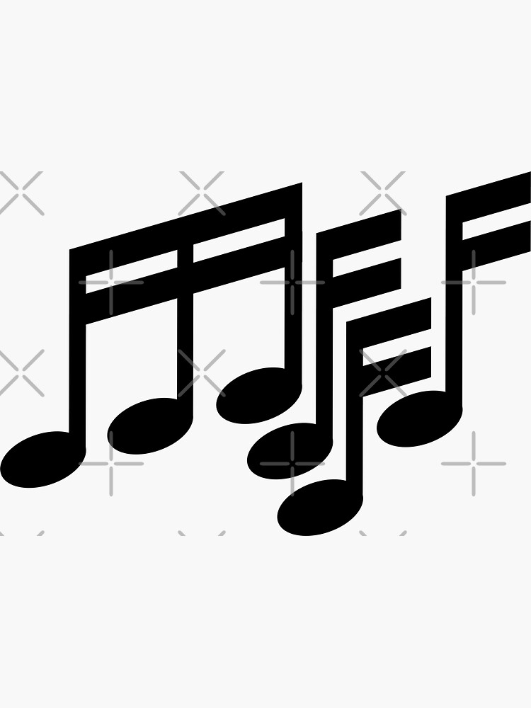 "Black Musical Notes" Sticker for Sale by MOULEOFFICIAL | Redbubble