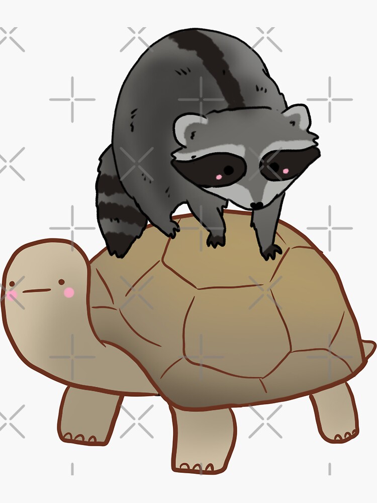 "turtle and raccoon " Sticker for Sale by Mayarart | Redbubble