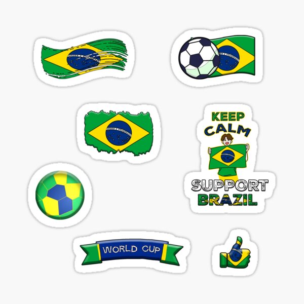 "Brazil Fan Support For World Cup Stickers Pack" Sticker for Sale by ...