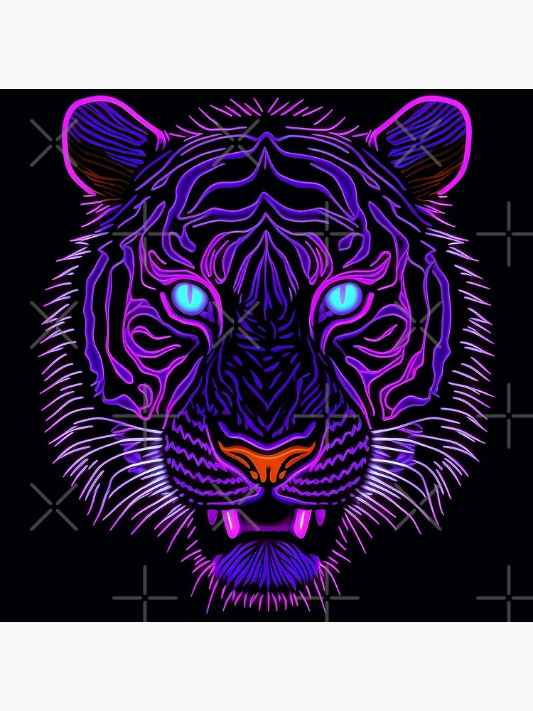 "Neon Purple Tiger" Poster for Sale by Soda-Pop-Art-87 | Redbubble