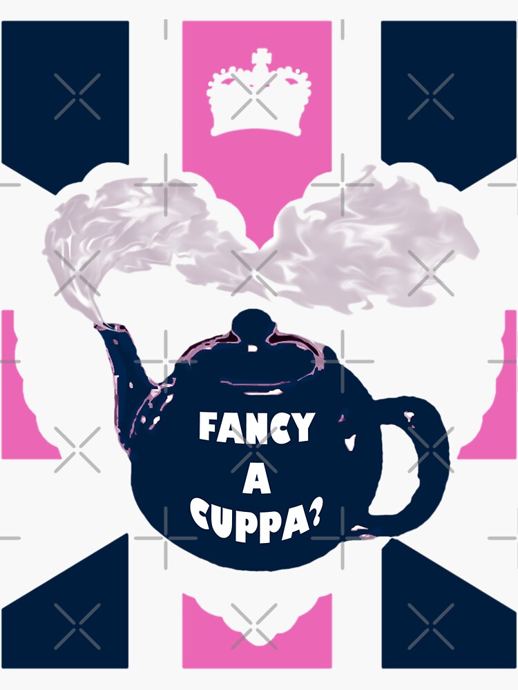 "British Teapot fancy a cuppa tea" Sticker for Sale by JeZdoit25 ...