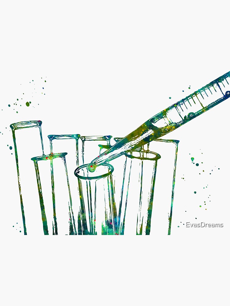 "Pipette with Test Tubes" Sticker for Sale by EvasDreams | Redbubble