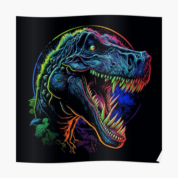 "Neon Raptor" Poster for Sale by Soda-Pop-Art-87 | Redbubble