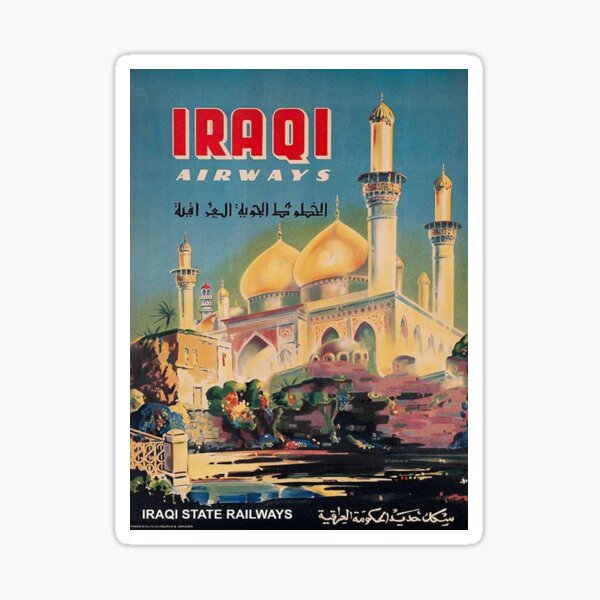 "Iraq Vintage Travel Poster | Old Iraqi Tourism Poster - " Sticker for ...