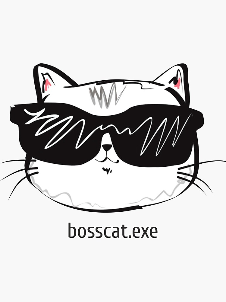 "Boss Cat with glasses bosscat exe" Sticker for Sale by HettyKam ...