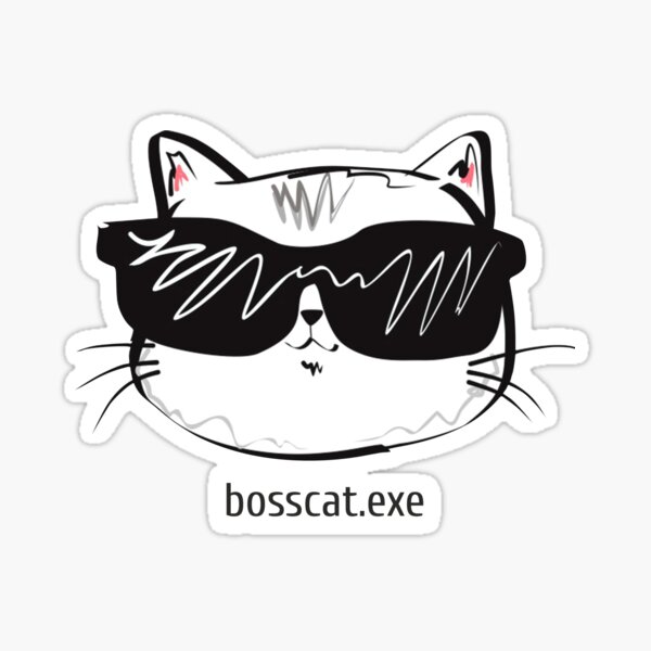 "Boss Cat with glasses bosscat exe" Sticker for Sale by HettyKam ...