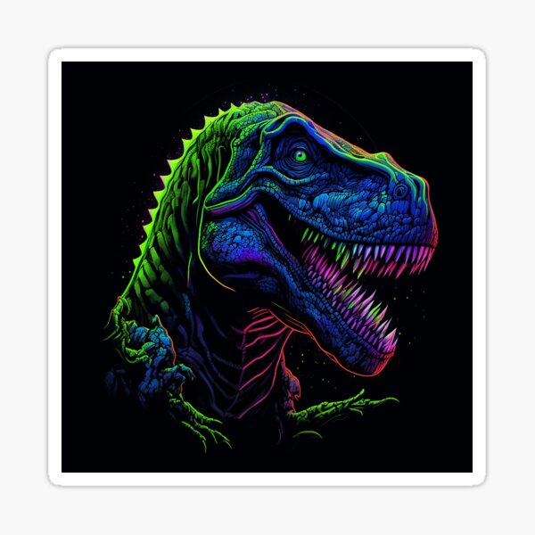 "Neon Green Rex" Sticker for Sale by Soda-Pop-Art-87 | Redbubble