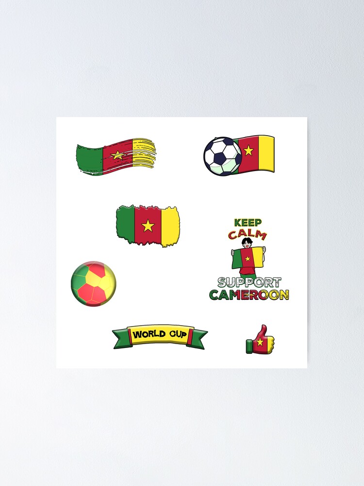 "Cameroon Fan Support For World Cup Stickers Pack" Poster for Sale by ...