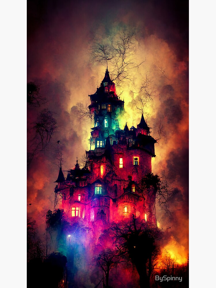 "Nightmare Castle v2" Sticker for Sale by BySpinny | Redbubble