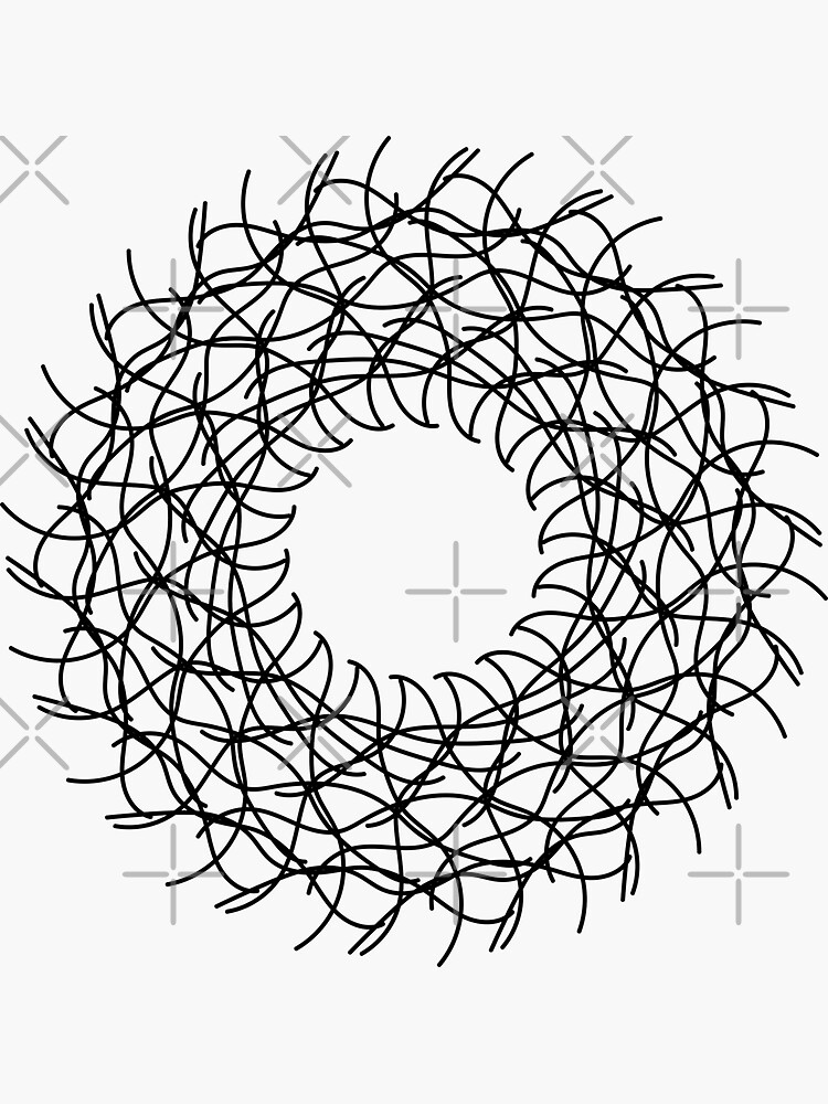 "black tangled lines" Sticker for Sale by SunGraphicArt | Redbubble