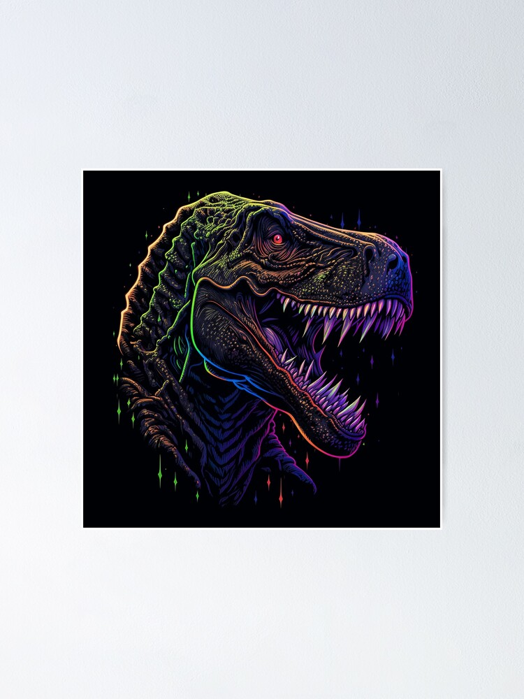 "Neon T Rex" Poster for Sale by Soda-Pop-Art-87 | Redbubble