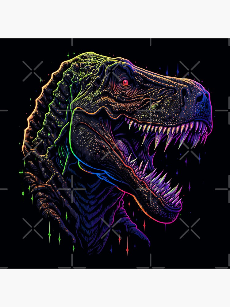 "Neon T Rex" Sticker for Sale by Soda-Pop-Art-87 | Redbubble