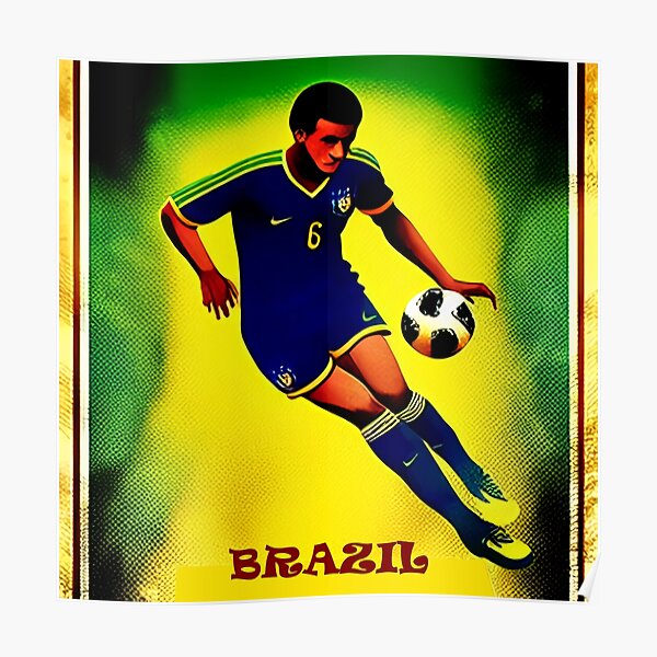 "Vintage Brazil World Cup Player Poster" Poster for Sale by BAYFAIRE ...